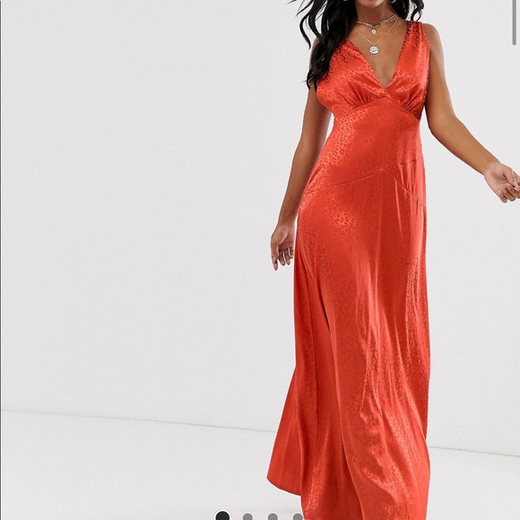 ASOS | Dresses | Satin Dress Rust | Poshmark